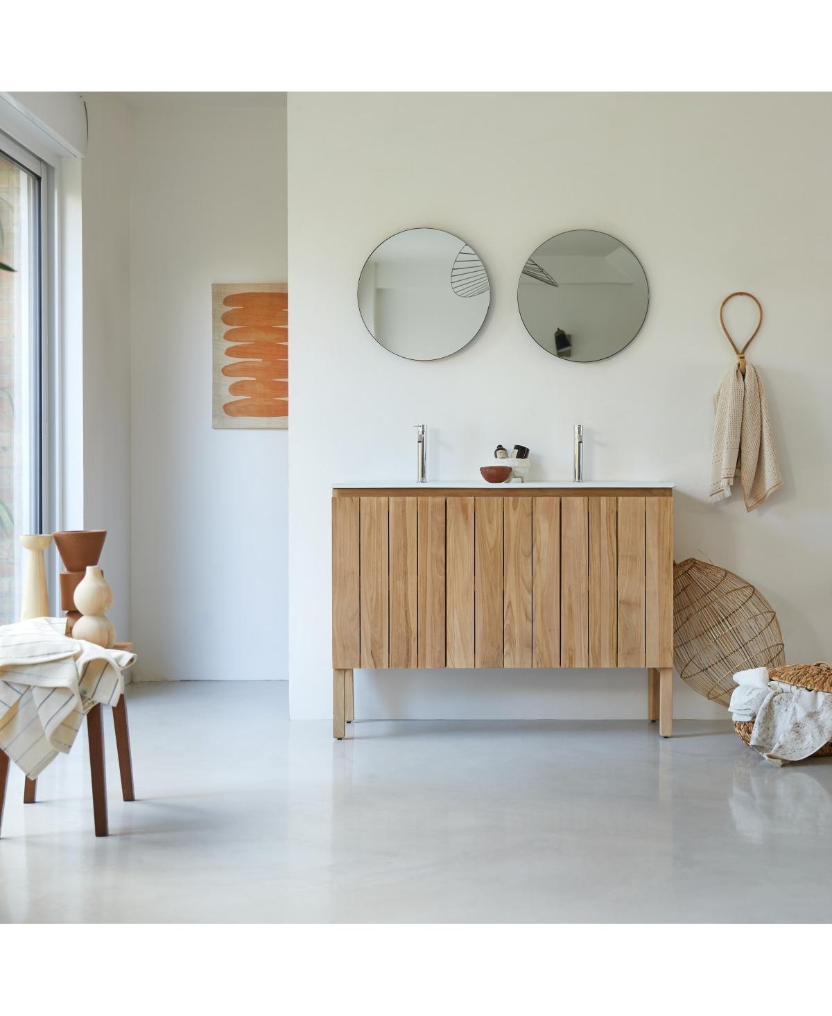 Click here for Tikamoon Teak and Ceramic Vanity Cabinet 120 cm Ji... prices