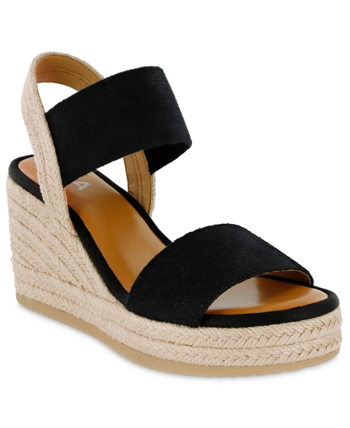 Click here for Mia Womens Brittni Round Toe Wedge Sandals - Black prices