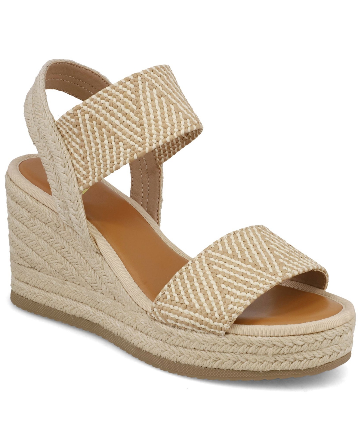 Click here for Mia Womens Brittni Round Toe Wedge Sandals - Nude/... prices