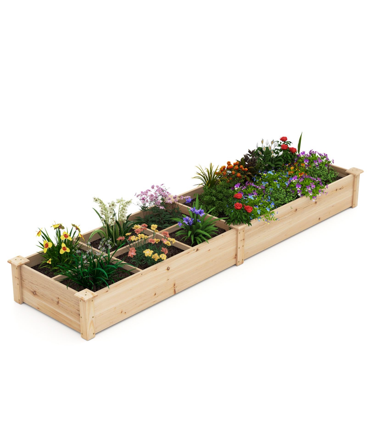 Click here for Gymax Raised Garden Bed Wooden Elevated Planter w/... prices