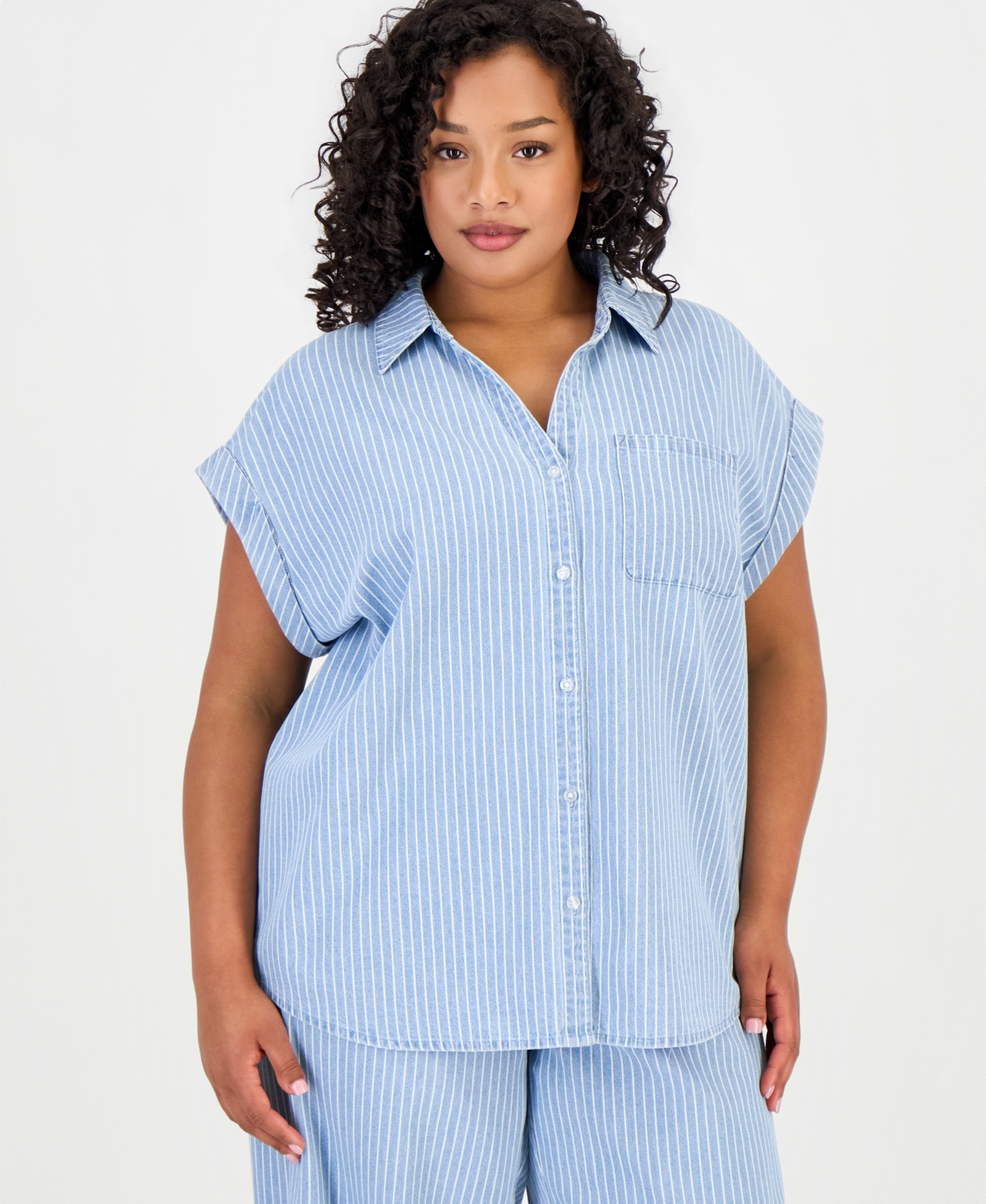 Click here for Jones New York Plus Size Cuffed Sleeve Shirt - Med... prices