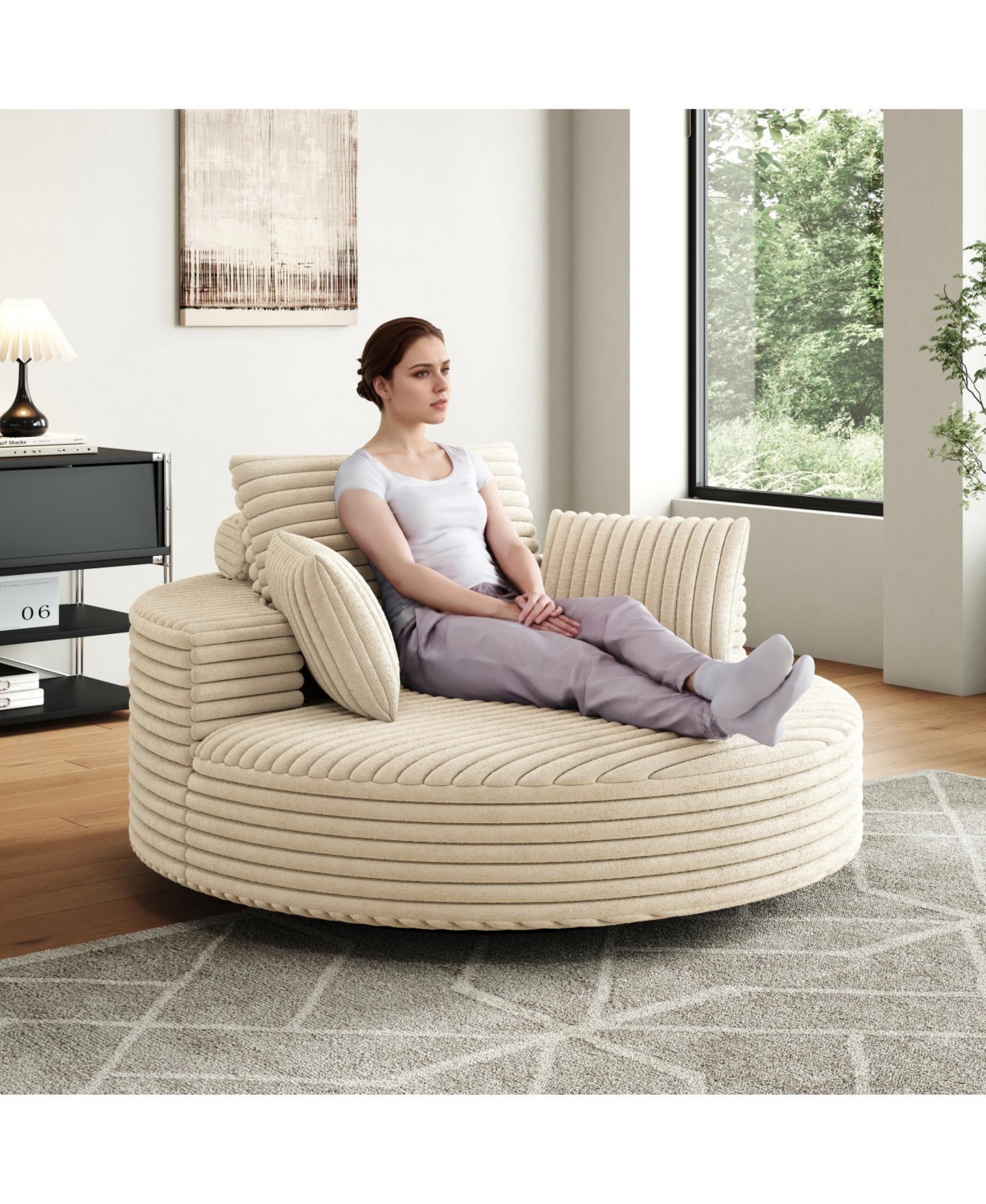 Click here for Streamdale Furniture 55" Corduroy Swivel Slee... prices