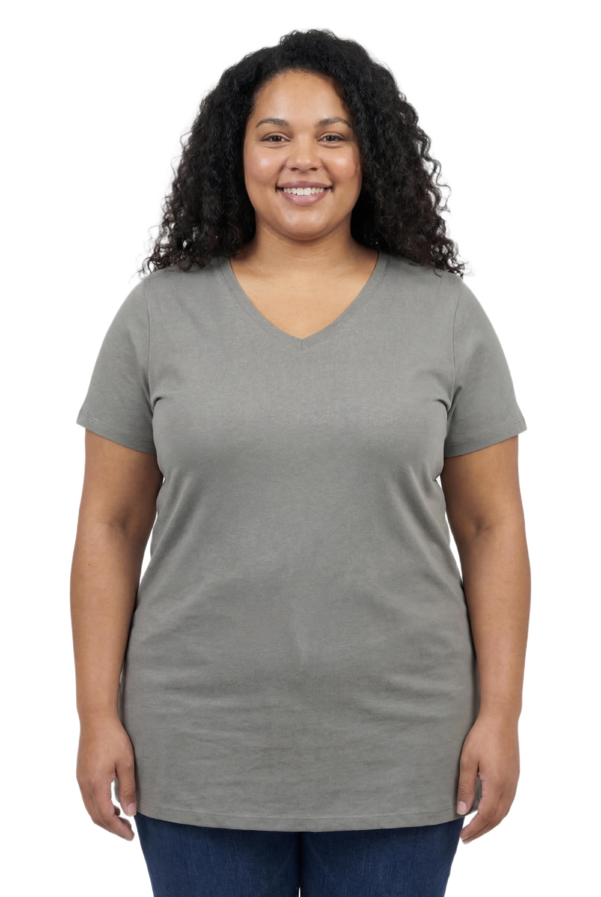 Click here for Woman Within Plus Size Perfect Short-Sleeve V-Neck... prices