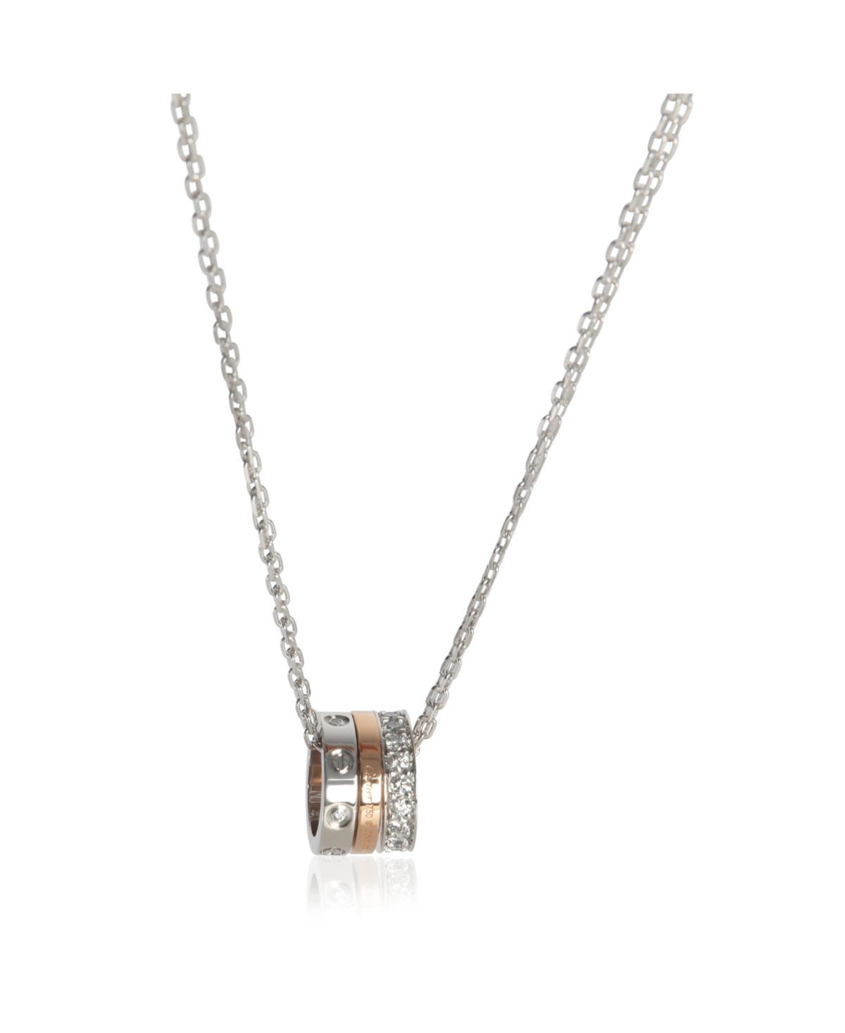 Click here for Pre-Owned Cartier Diamond Love Necklace - White go... prices