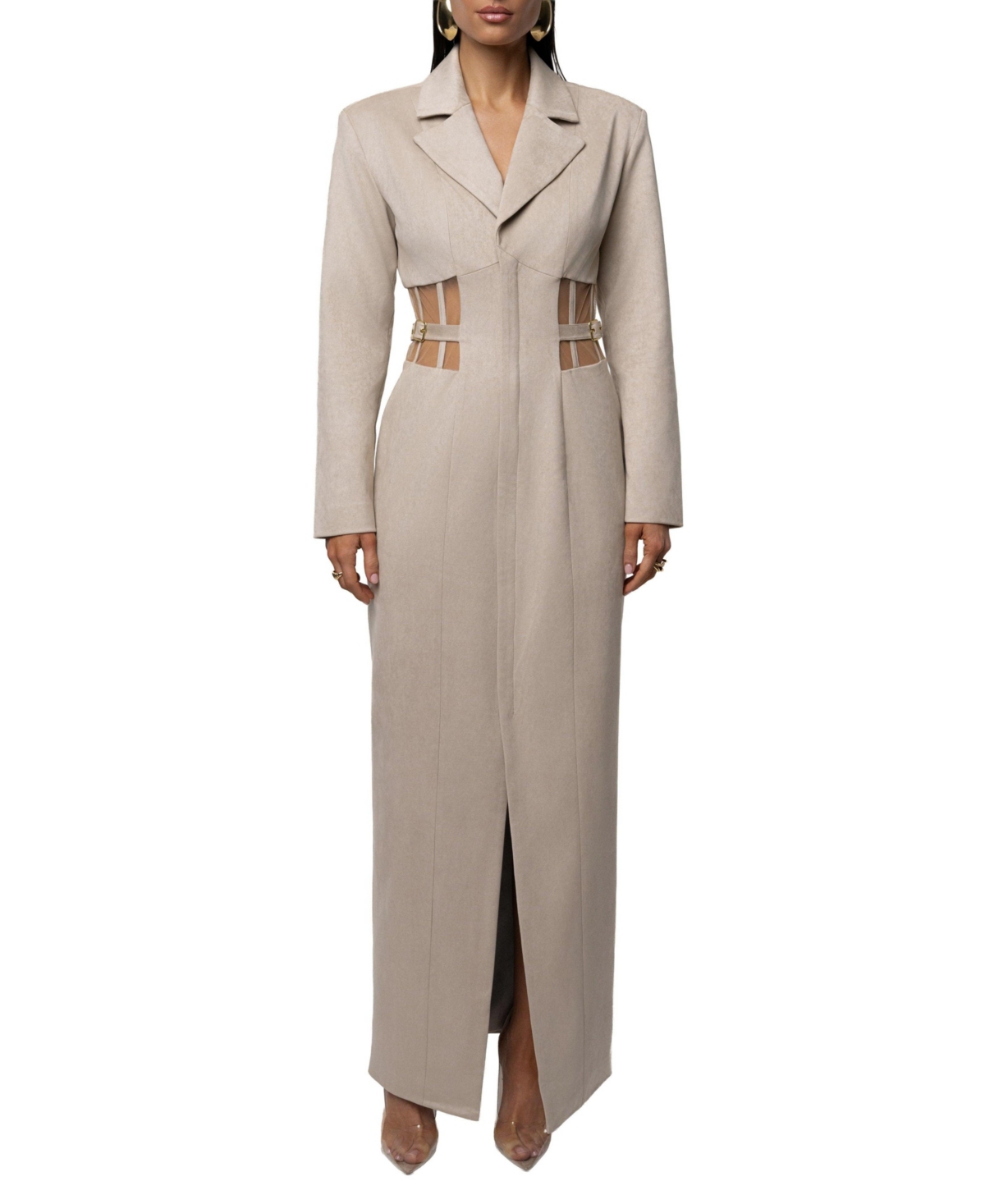 Click here for Jluxlabel Womens Toffee Haze Suede Dress - Beige prices