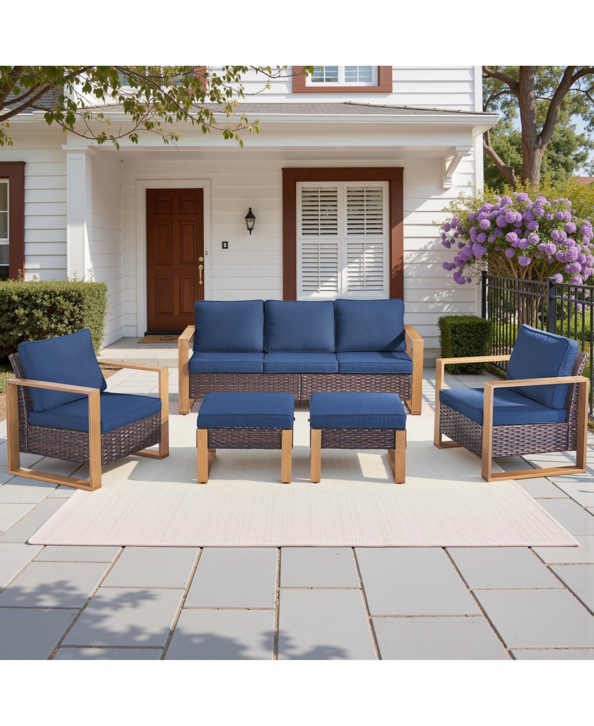 Click here for Gymojoy 5 Pieces Outdoor Furniture-High Back Outdo... prices