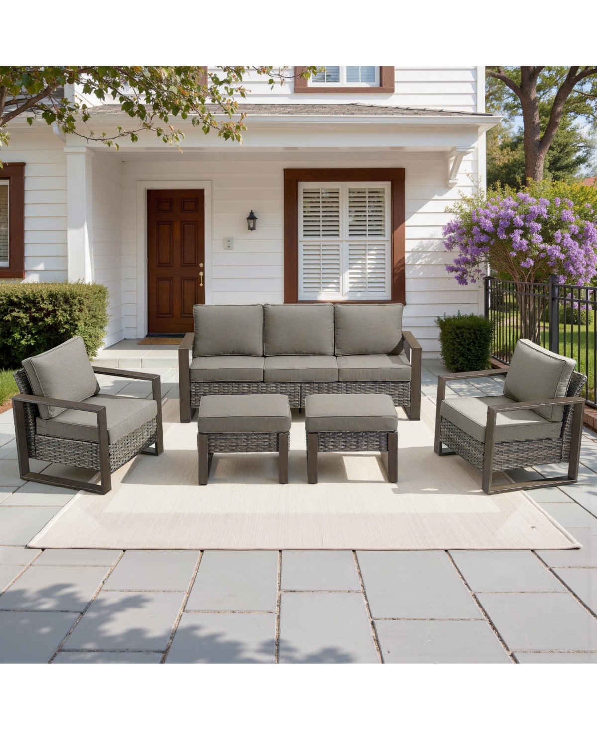 Click here for Gymojoy 5 Pieces Outdoor Furniture-High Back Outdo... prices