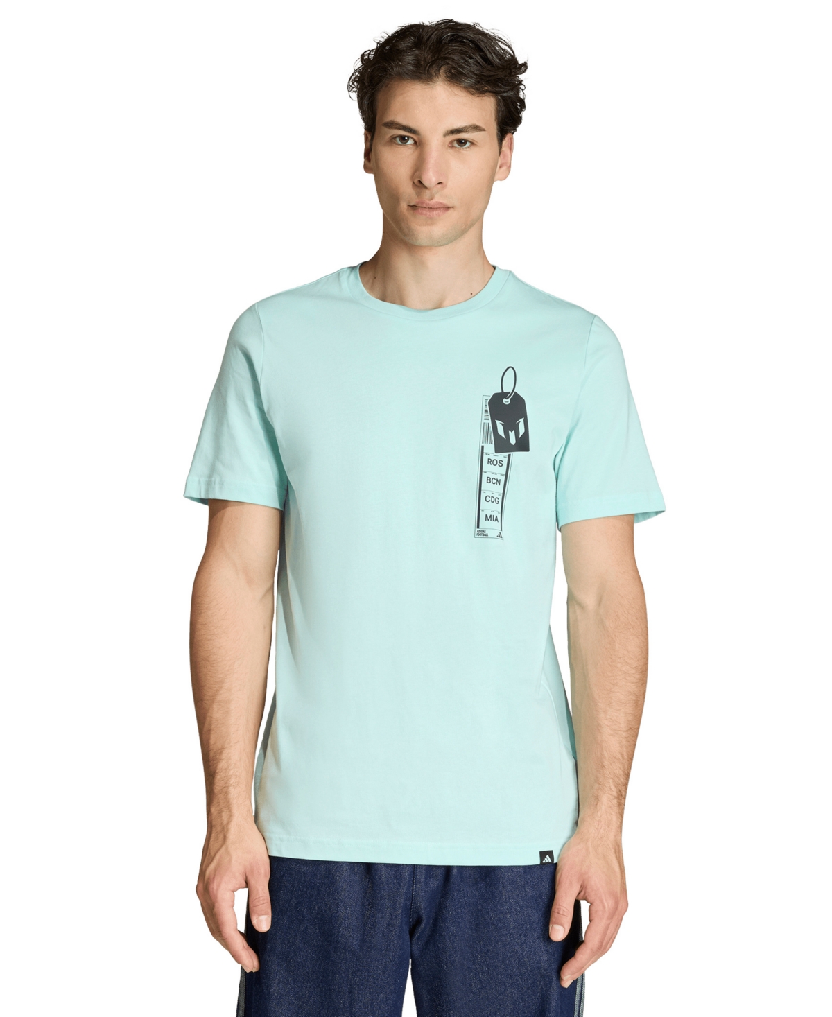 Click here for adidas Mens Messi Crewneck T-Shirt - Flash Aqua/Pi... prices