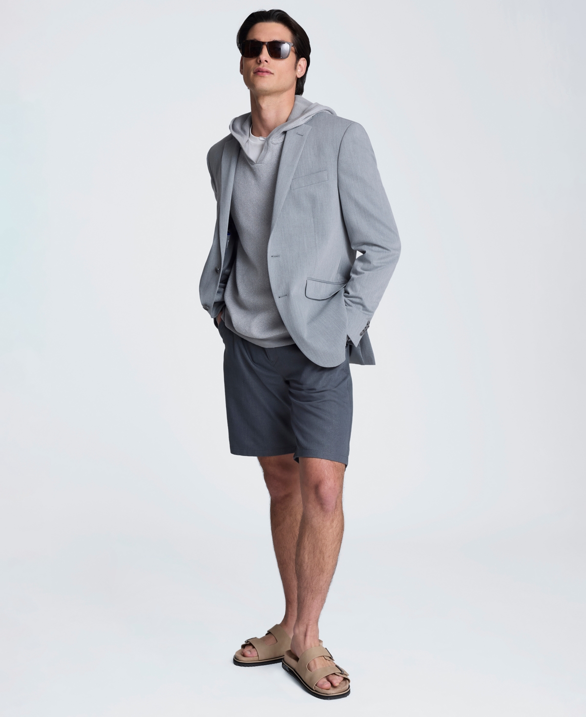 Click here for Kenneth Cole Mens Long-Sleeve Sweater Hoodie - Gra... prices