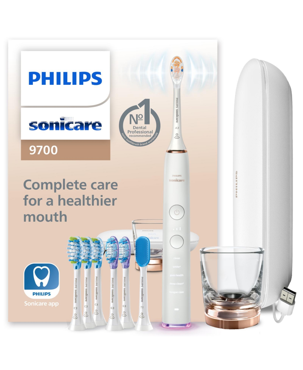 Click here for Philips Diamondclean Smart 9700 Rose Gold - White prices