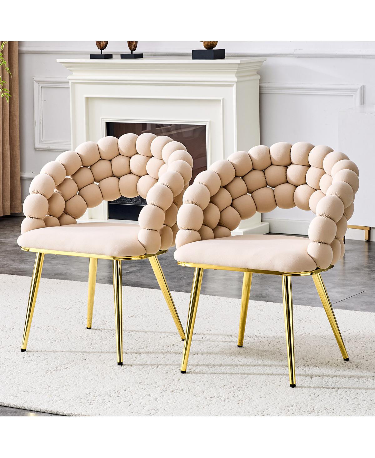 Click here for Streamdale Furniture Set of 2 Beige Puffy Bubble C... prices
