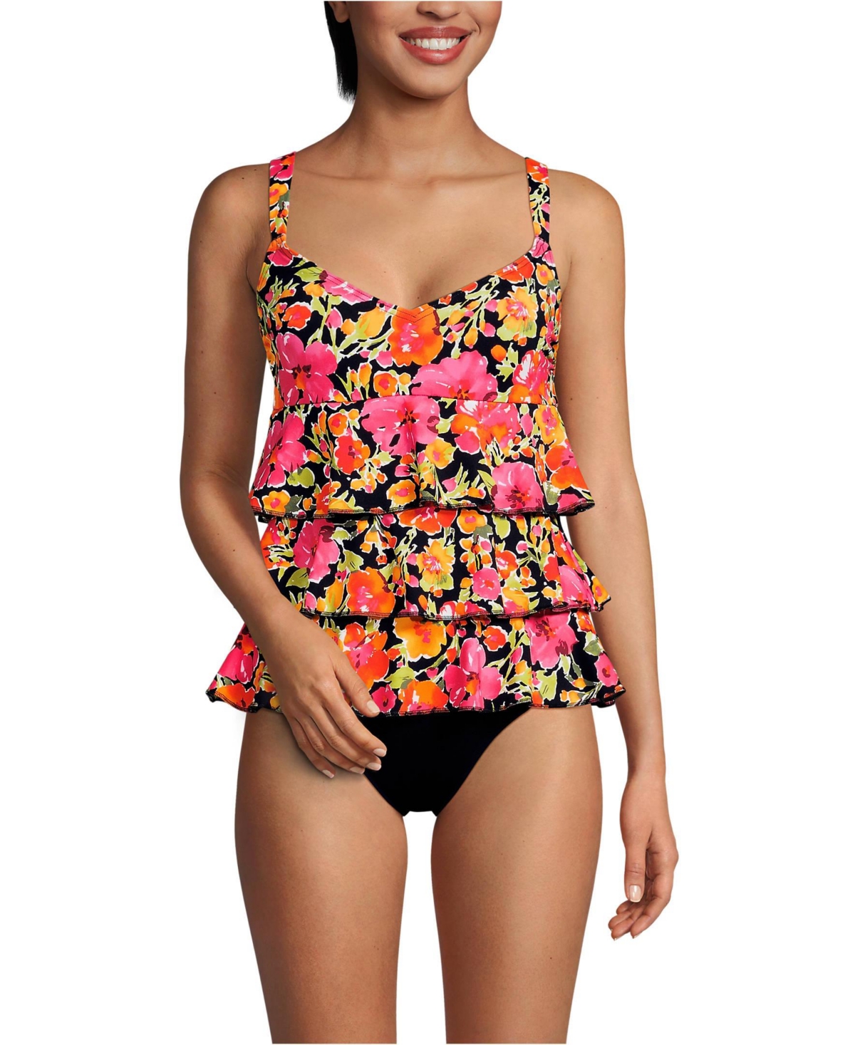 Click here for Lands End Womens Ruffle Fauxkini One Piece Swimsui... prices