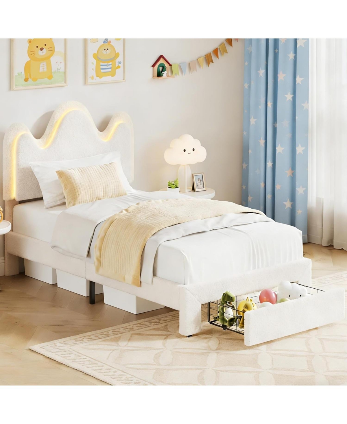 Click here for gaomon Full Upholstered Bed Frame Led Light Under... prices