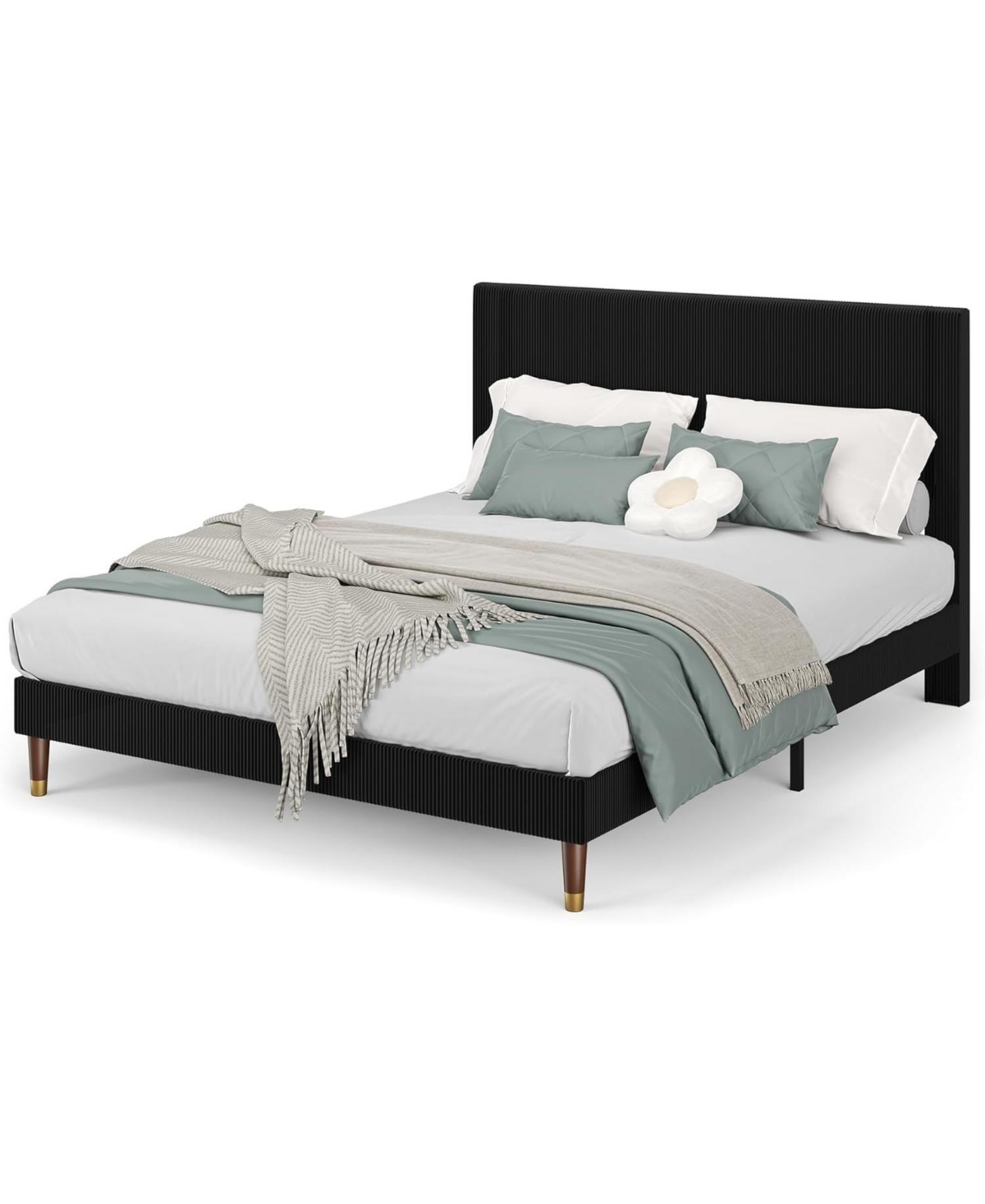Click here for gaomon Corduroy Upholstered Platform Bed Frame wit... prices