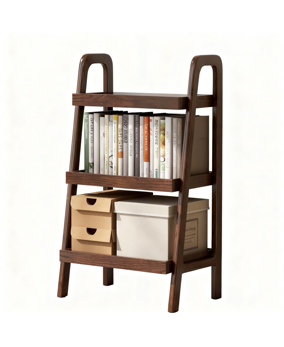 Click here for Yigii Solid Oak 3 Tier Ladder Shelf Small Bookshel... prices