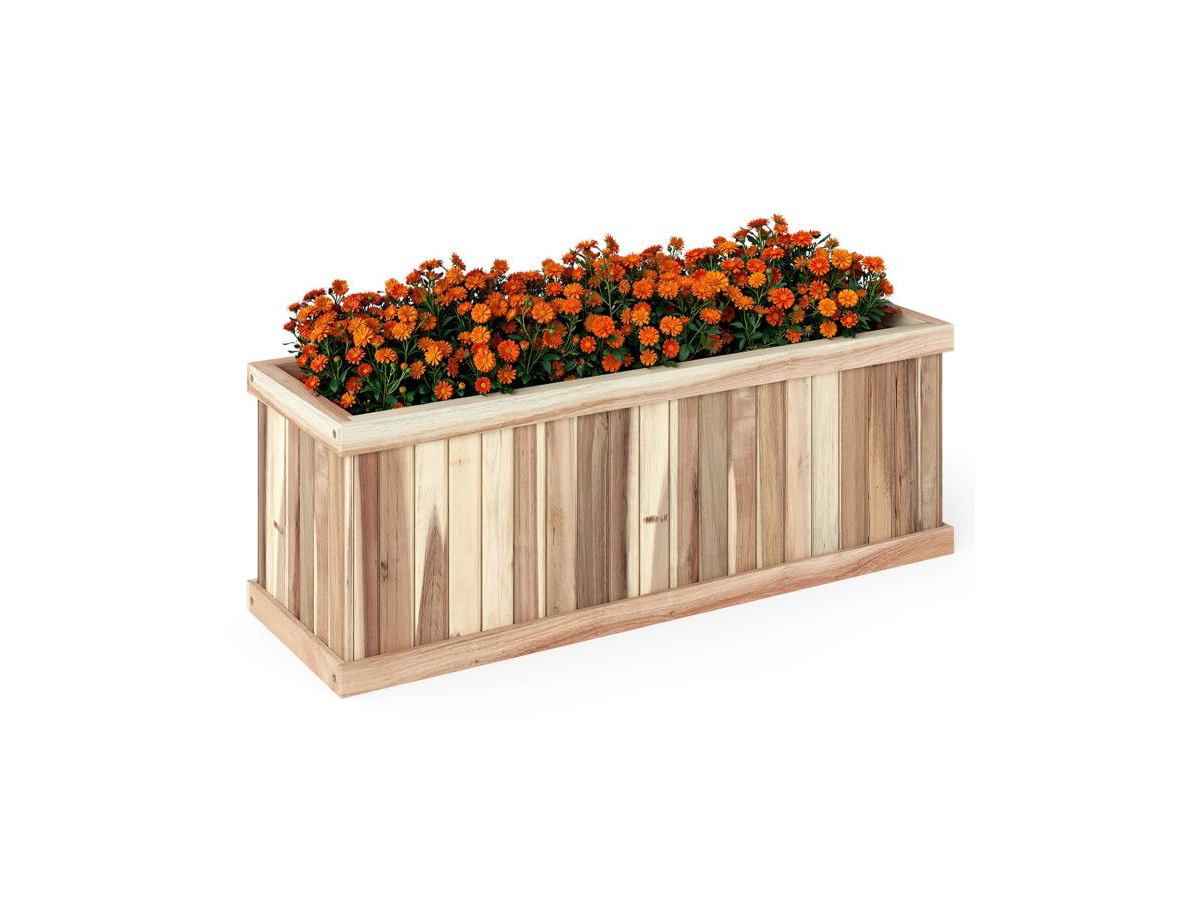Click here for Slickblue Wooden Rectangular Planter Box with Drai... prices