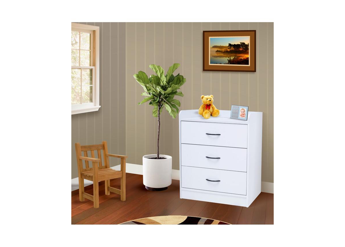 Click here for Kings Brand Furniture Wood 3 Drawer Chest - White prices