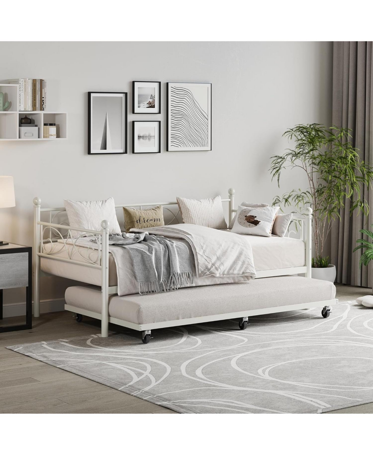 Click here for gaomon Metal Twin Daybed with Trundle Sofa Bed Ste... prices