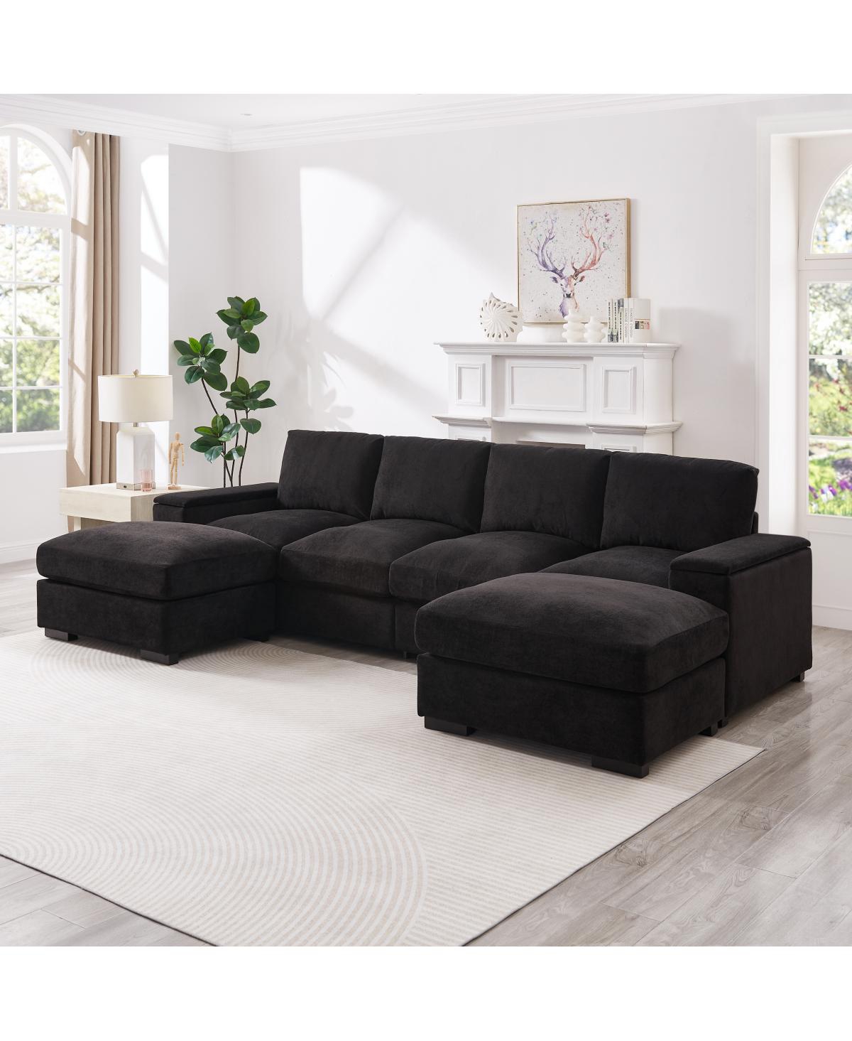 Click here for Streamdale Furniture Streamdale Black 4-Seat Cordu... prices