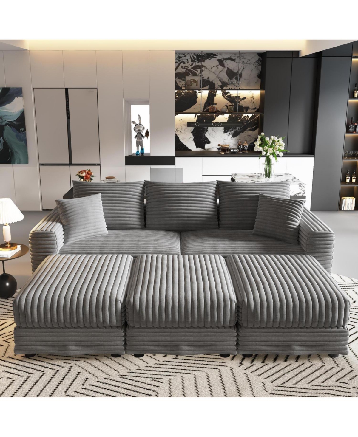 Click here for Streamdale Furniture Plush Corduroy 3-Seat Sofa w/... prices