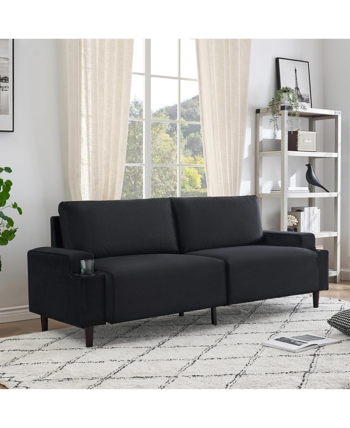 Click here for gaomon 80 Inch Modern Couch with Cup Holders Deep... prices