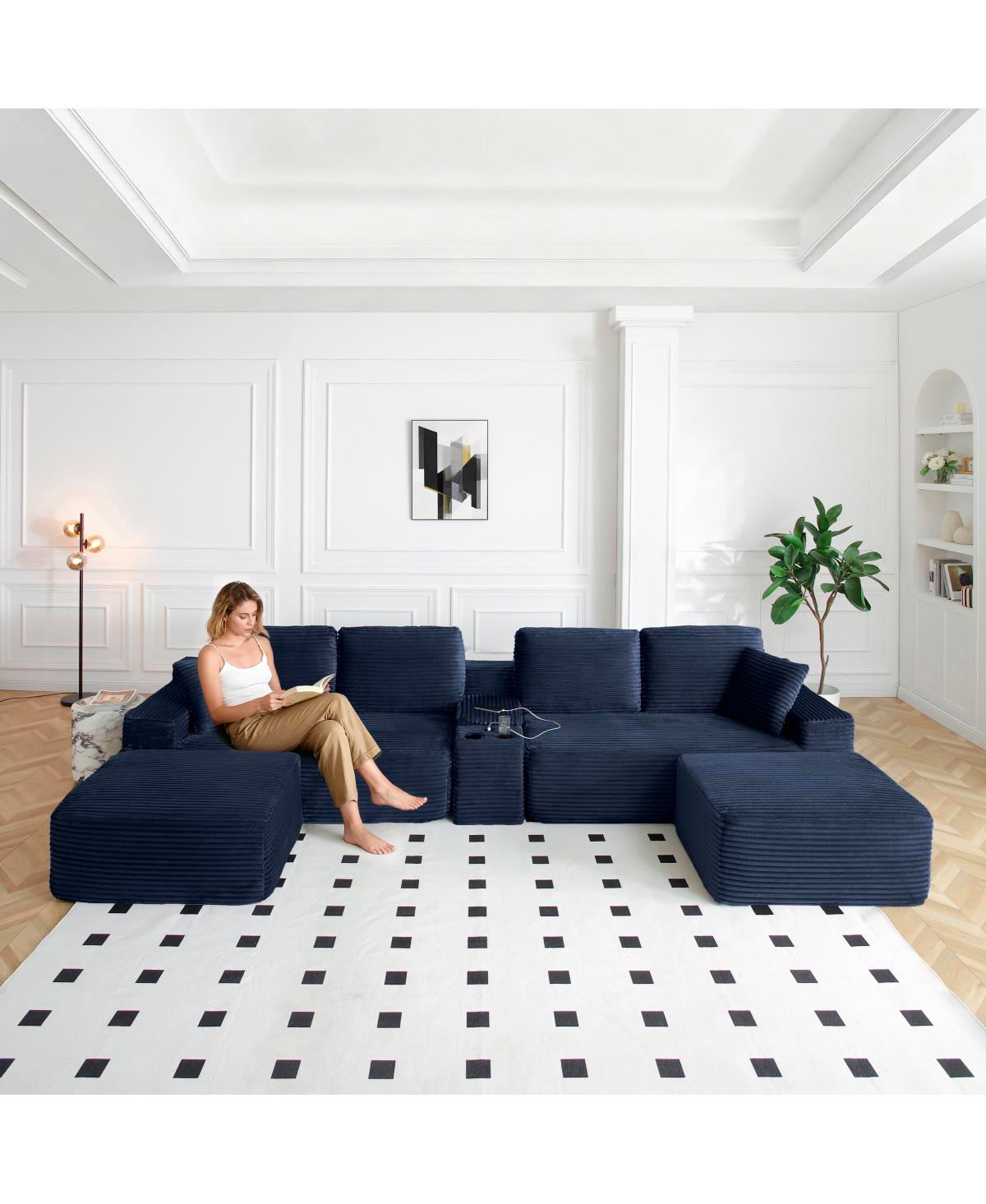 Click here for Streamdale Furniture 125 Sectional Sofa with 2 Ott... prices