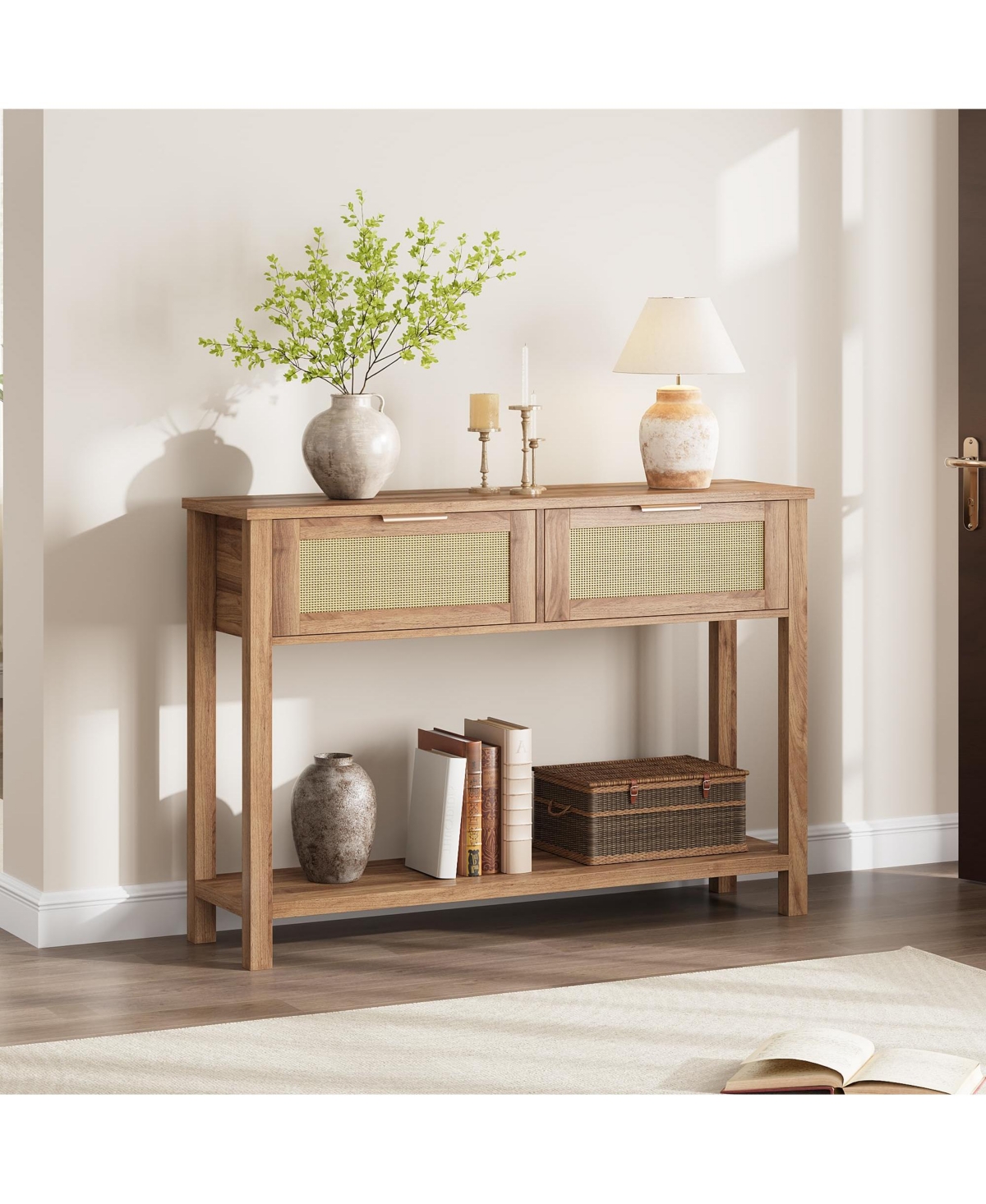 Click here for gaomon Wooden Console Table with 2 Storage Drawers... prices