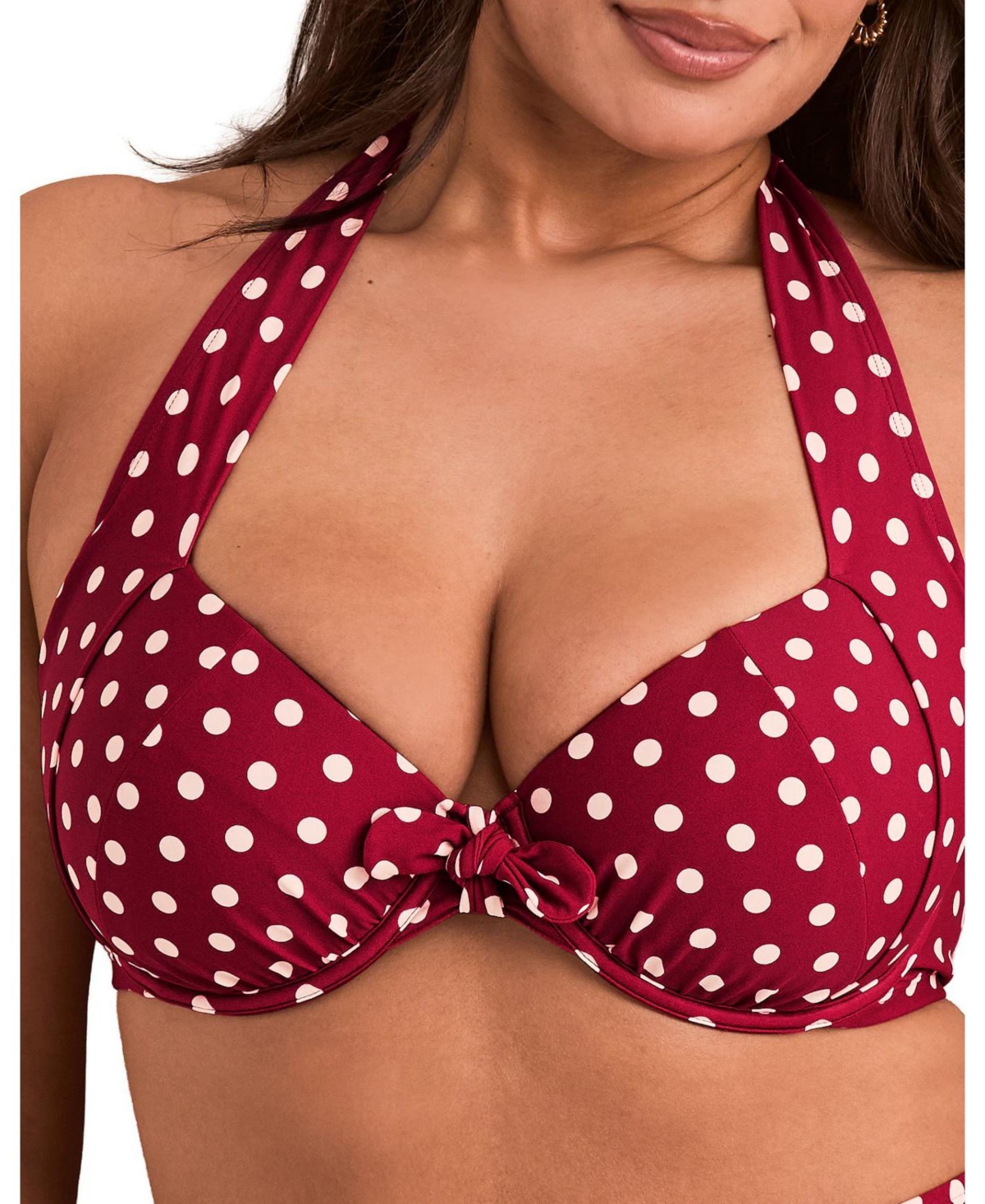 Click here for Adore Me Womens Shelbie Swimwear Top - Dot red prices