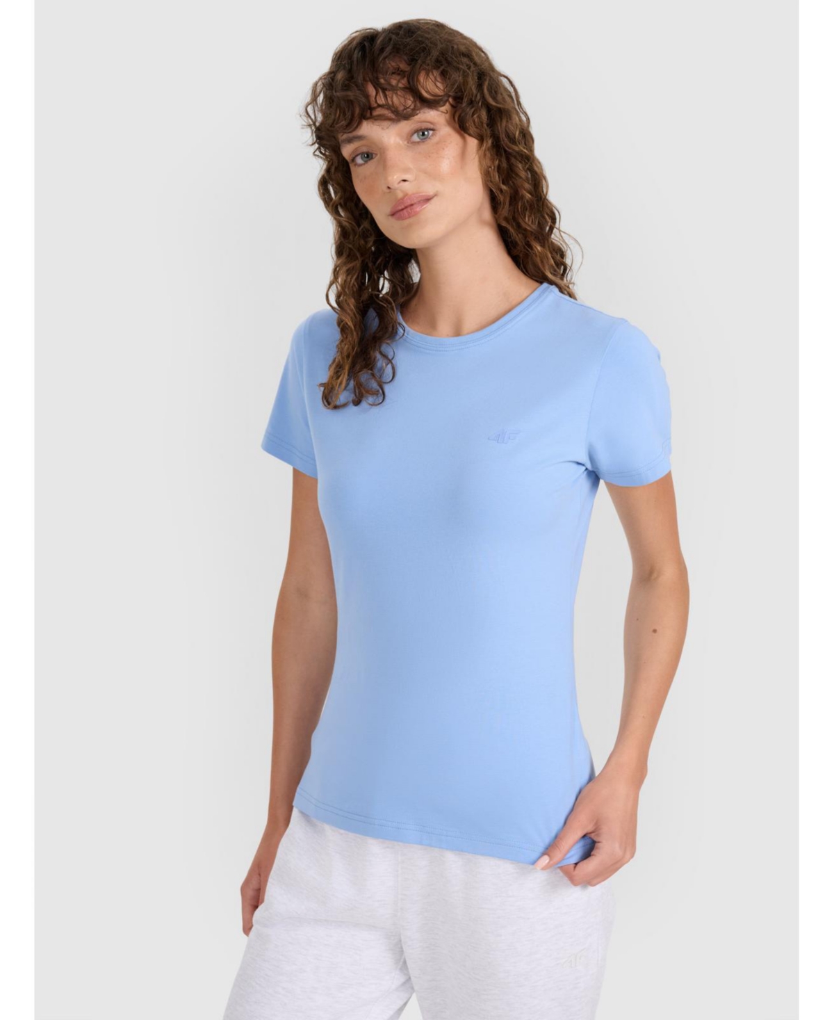 Click here for 4F Womens Slim Plain T-Shirt - Denim prices