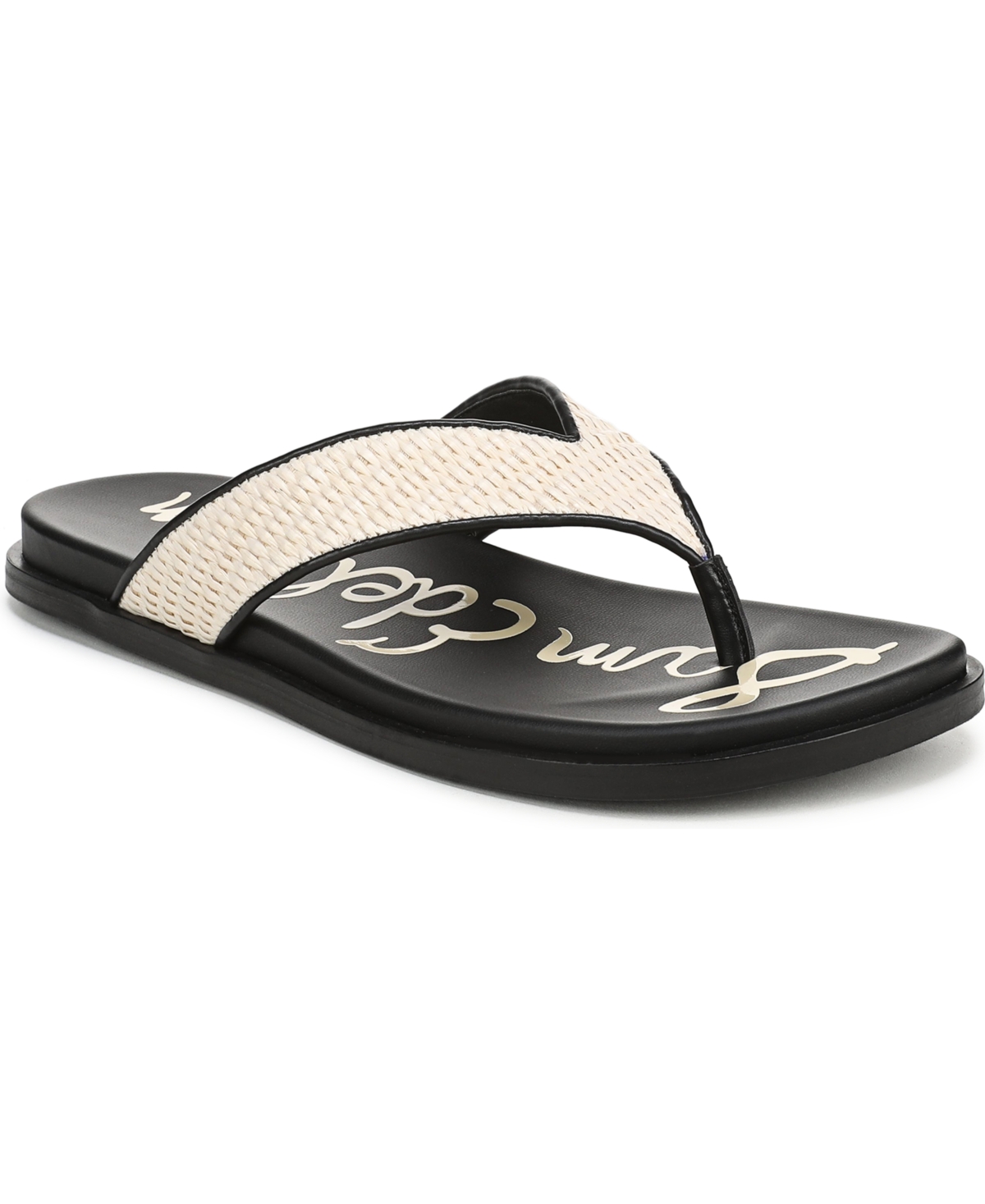 Click here for Sam Edelman Womens Lila Thong Sandals - Linen  Bla... prices