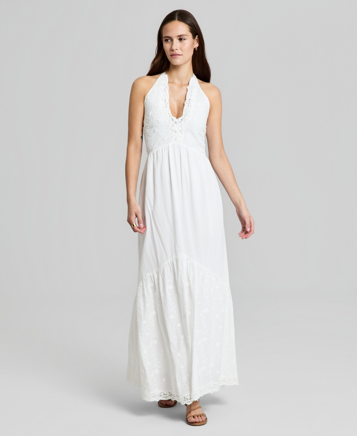 Click here for And Now This Petite Crochet Trim Halter Neck Maxi... prices
