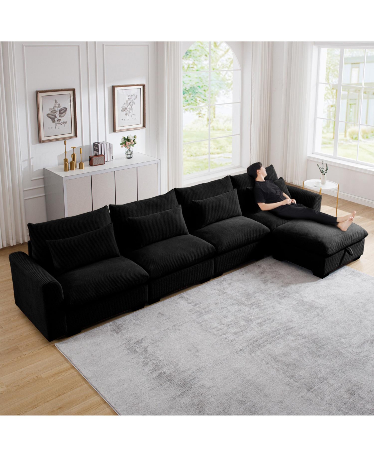 Click here for Streamdale Furniture Large L Shape Corduroy Sectio... prices