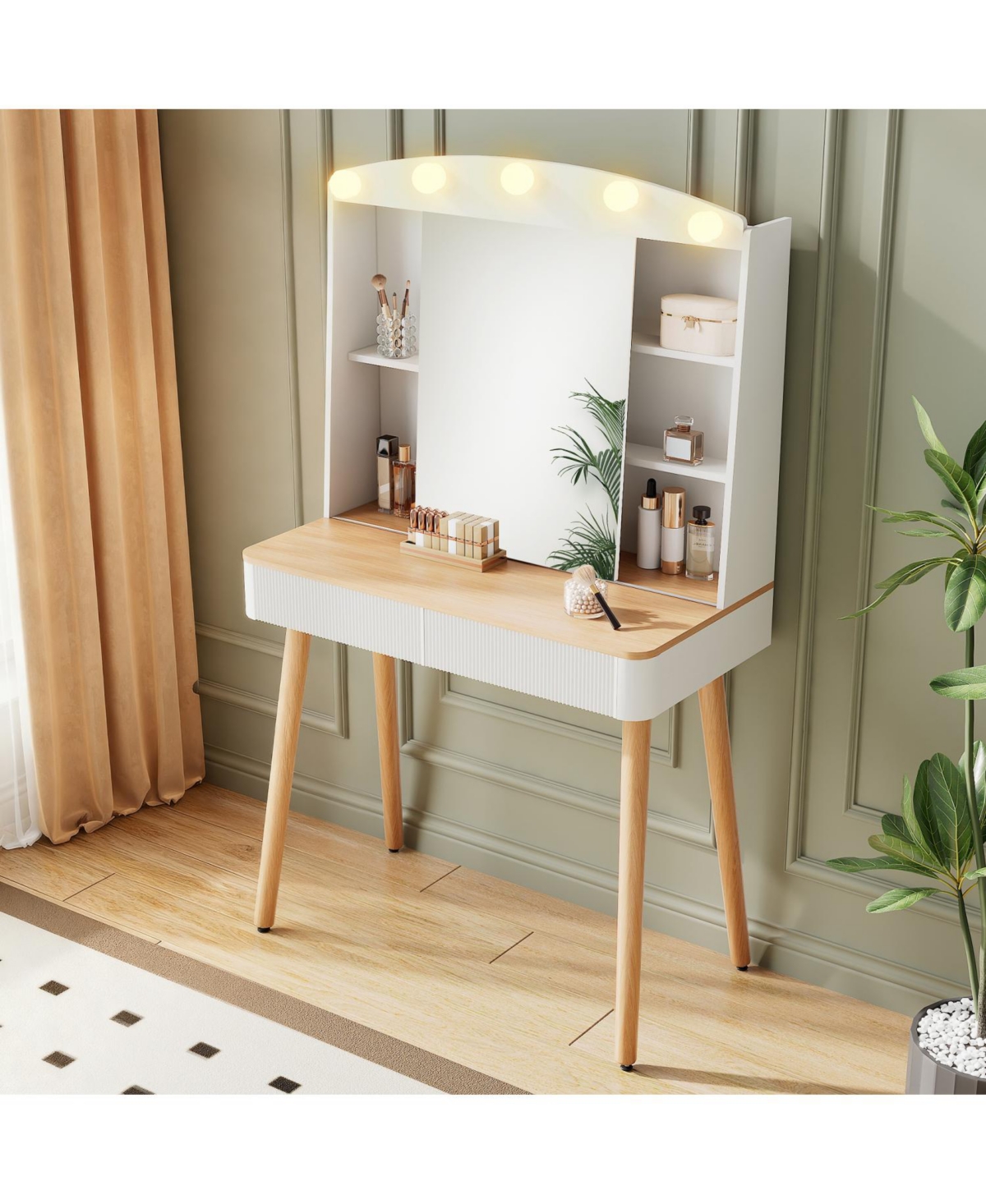 Click here for Streamdale Furniture Vanity Desk with Lighted Mirr... prices