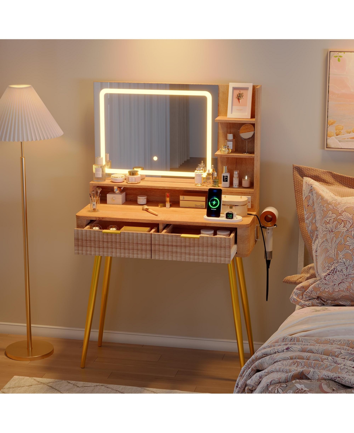 Click here for gaomon 31" Mid-Century Modern Makeup Vanity D... prices