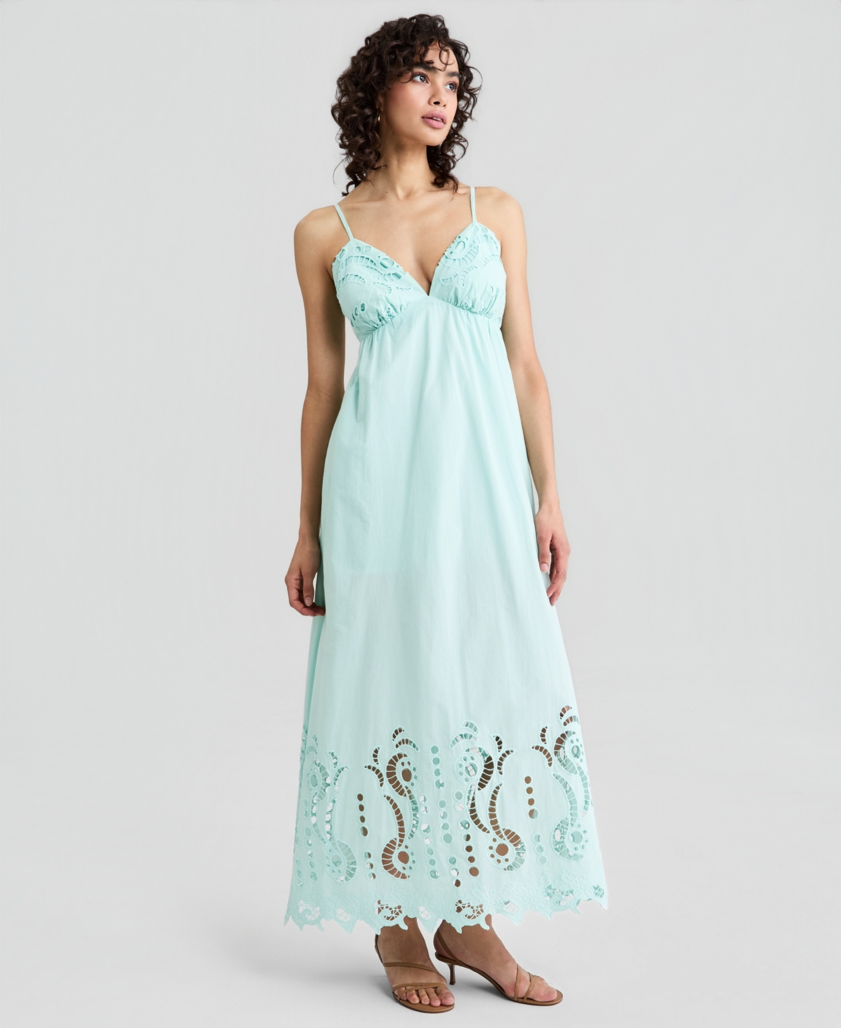 Click here for And Now This Womens Cotton Cutout Embroidered Maxi... prices