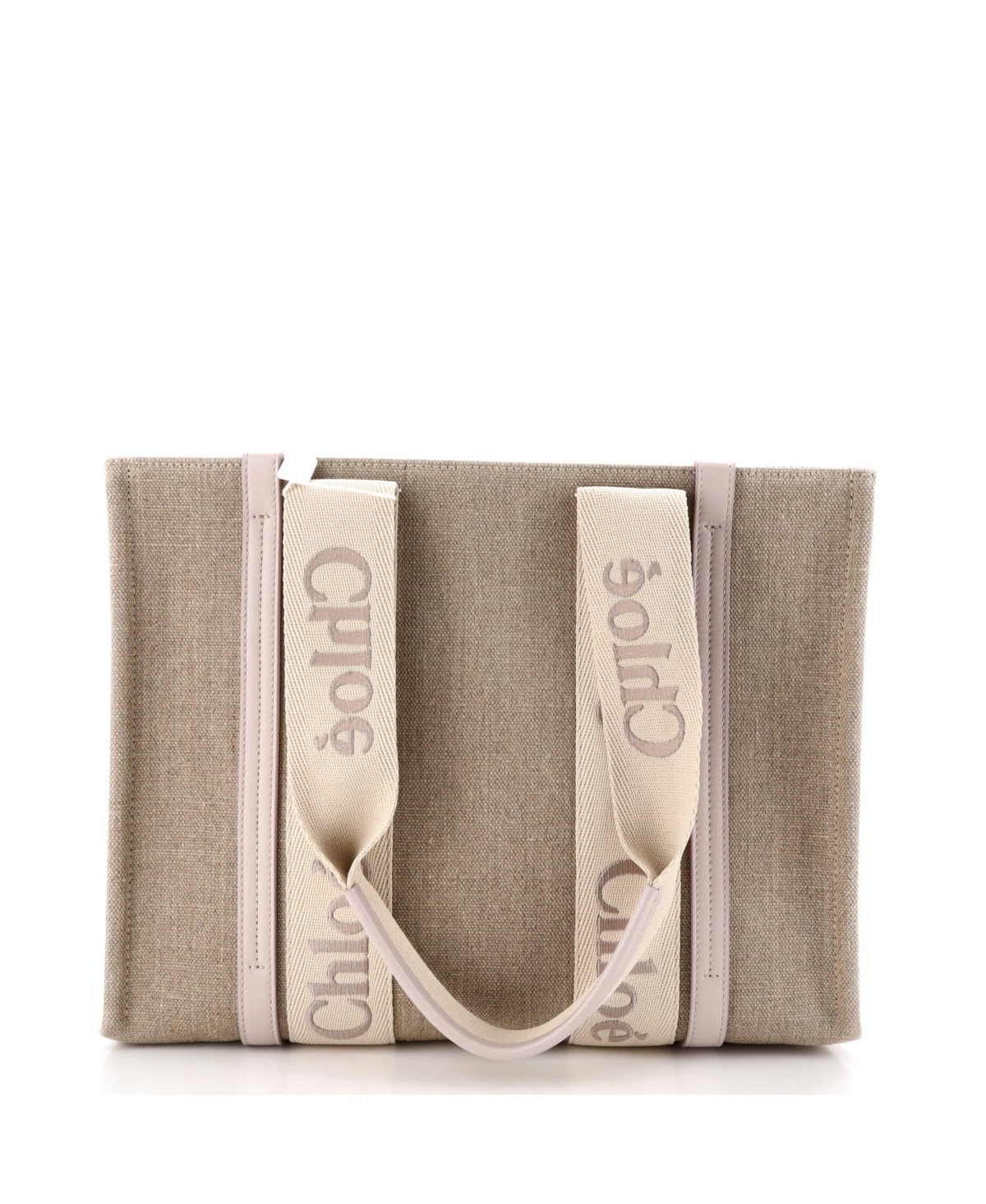 Click here for Pre-Owned Chloe Medium Woody Tote Canvas with Leat... prices