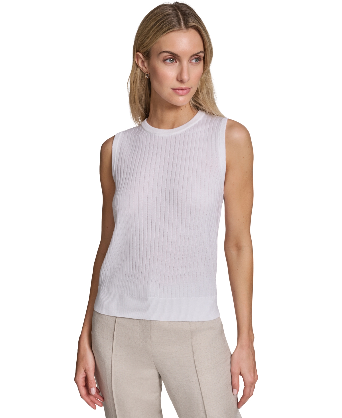 Click here for Calvin Klein Womens Sleeveless Top - White prices