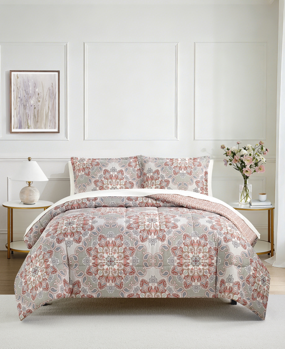 Click here for Macys Petra Reversible 3-Pc. Comforter Sets - Clay prices