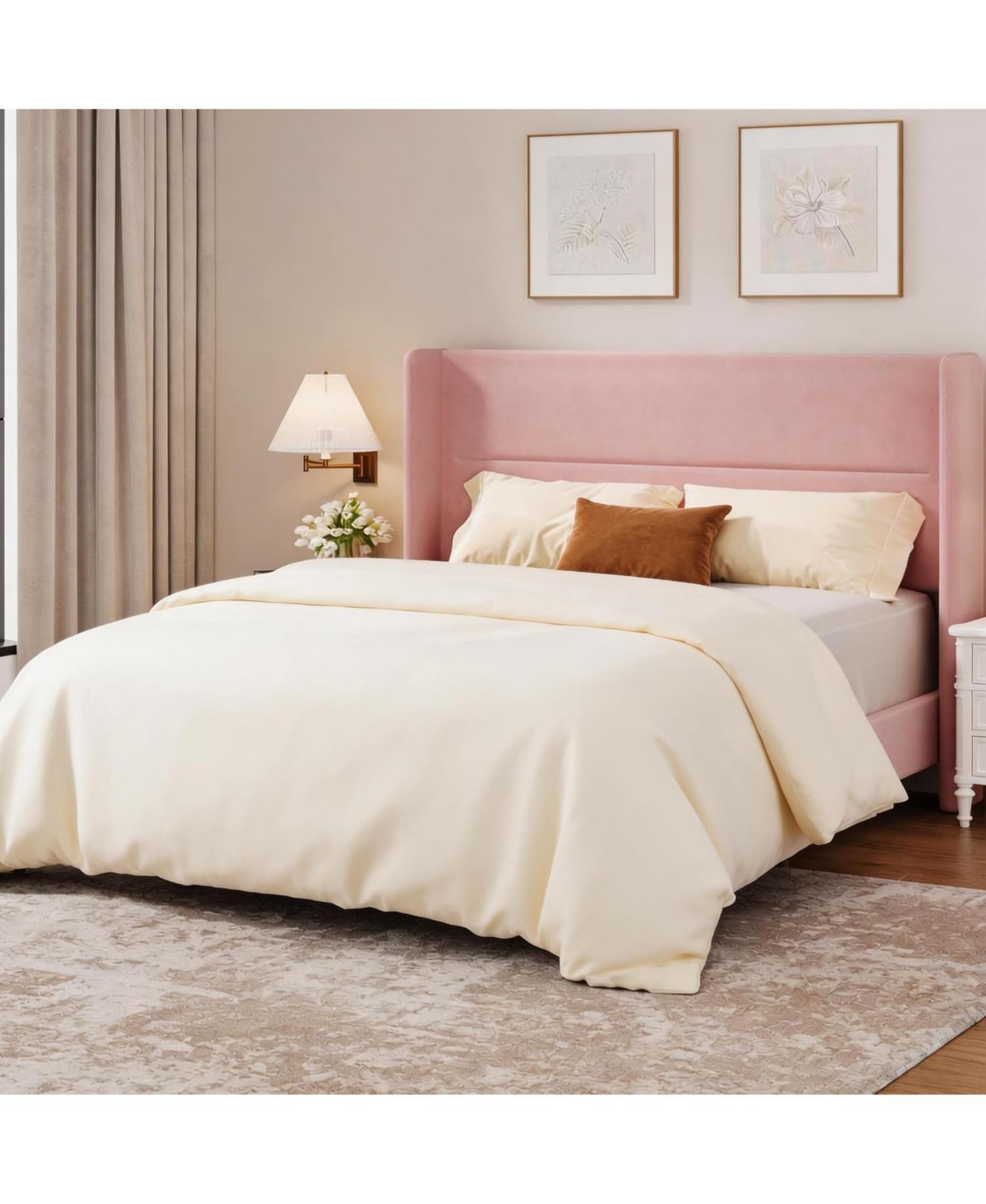 Click here for gaomon Full Upholstered Platform Bed Frame with Wi... prices