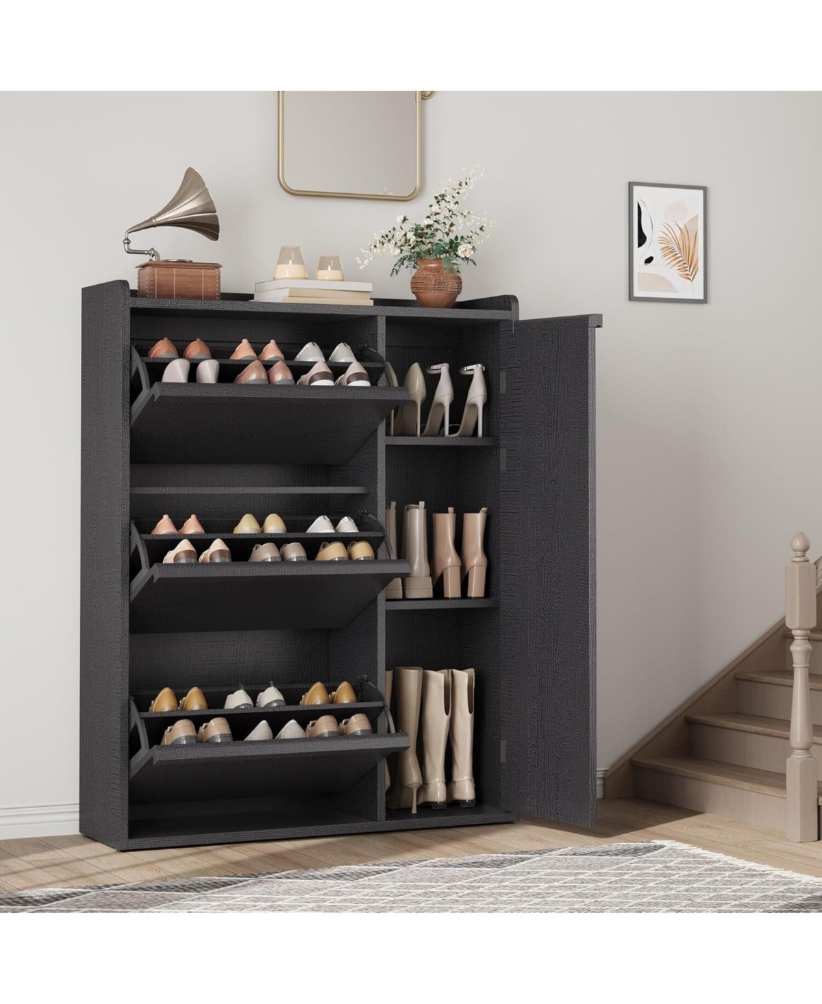 Click here for gaomon Freestanding Wooden Shoe Cabinet with 3 Fli... prices