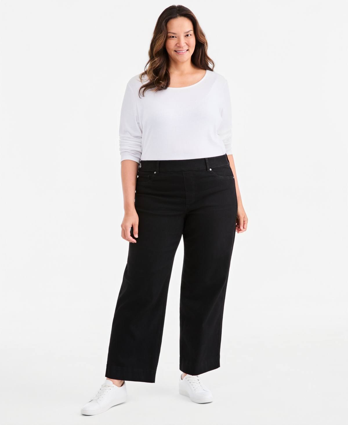 Click here for Style & Co Plus Size Pull-On Shaping High-Rise Wid... prices