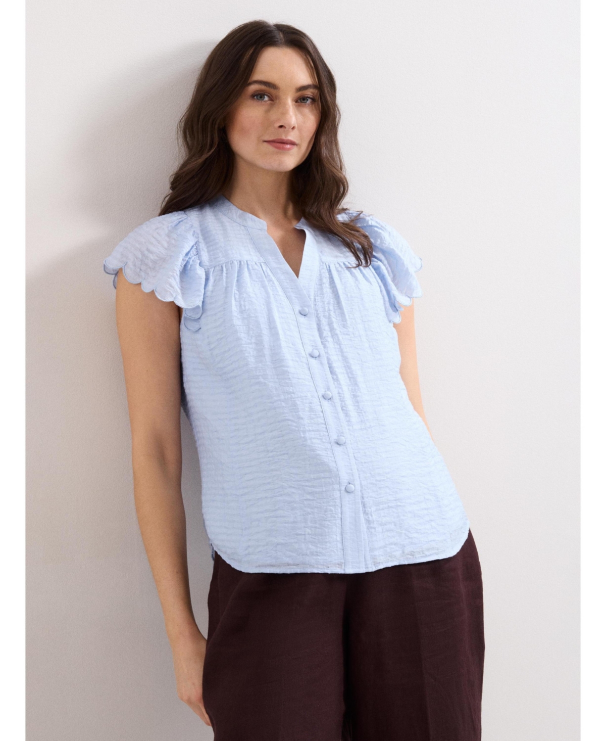 Click here for Phase Eight Womens Aleasha Scallop Sleeve V-Neck B... prices
