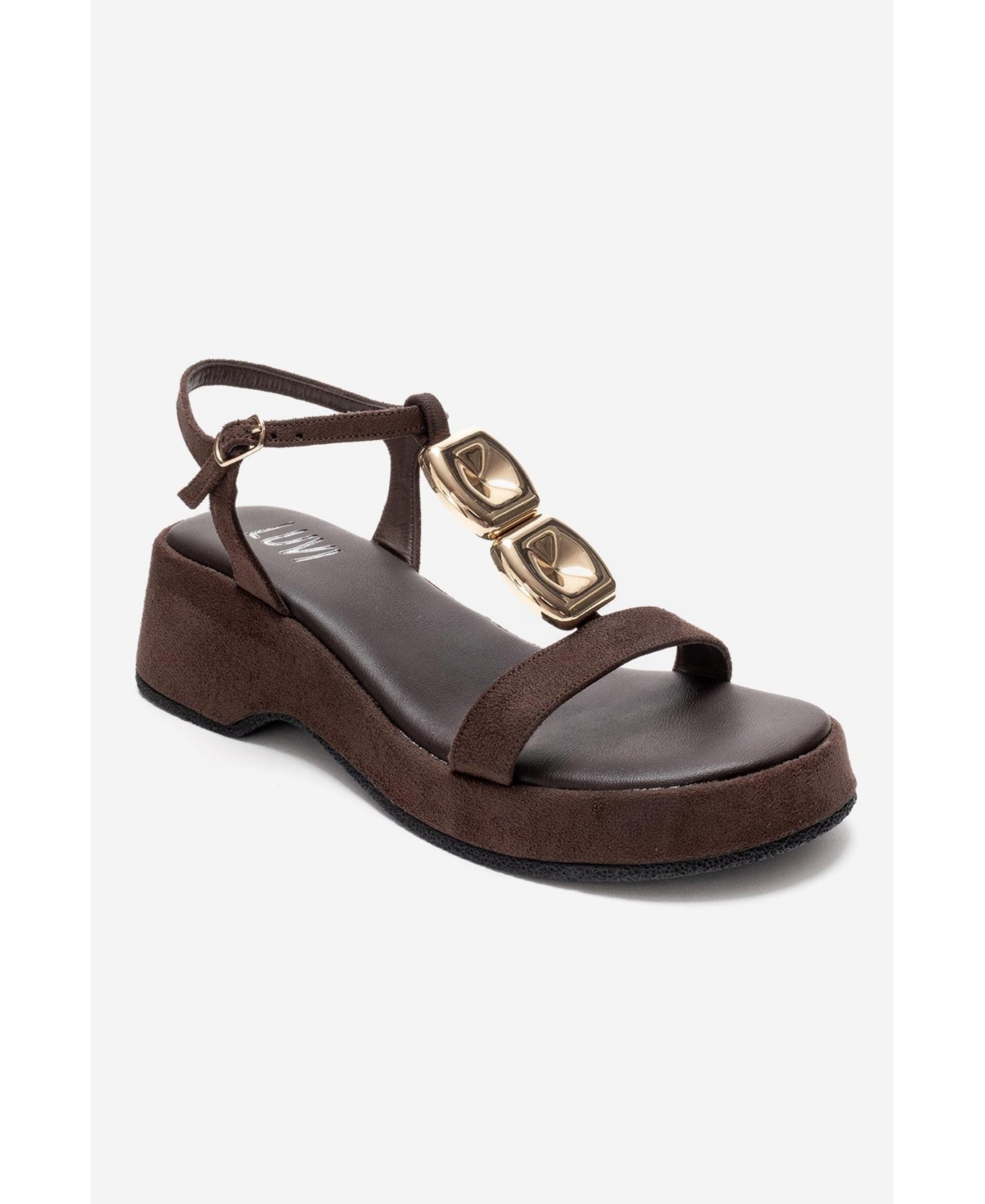 Click here for Prologue Shoes Matt Platform Sandal - Brown suede prices