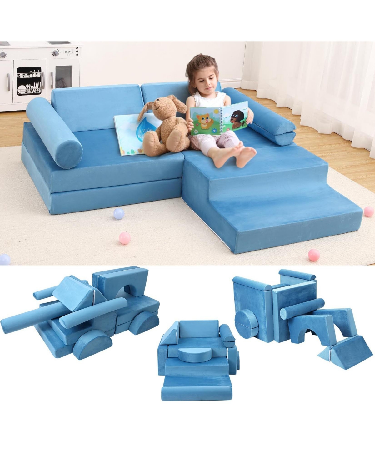 Click here for Modular Kids Couch 13PCS Nugget Couch Toddler Couc... prices