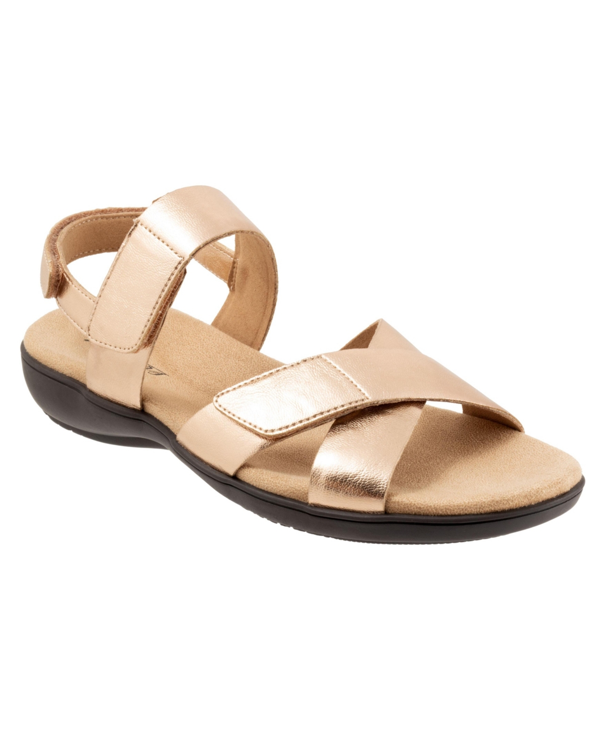 Click here for Trotters Womens River Metallic Sandal - Champagne prices