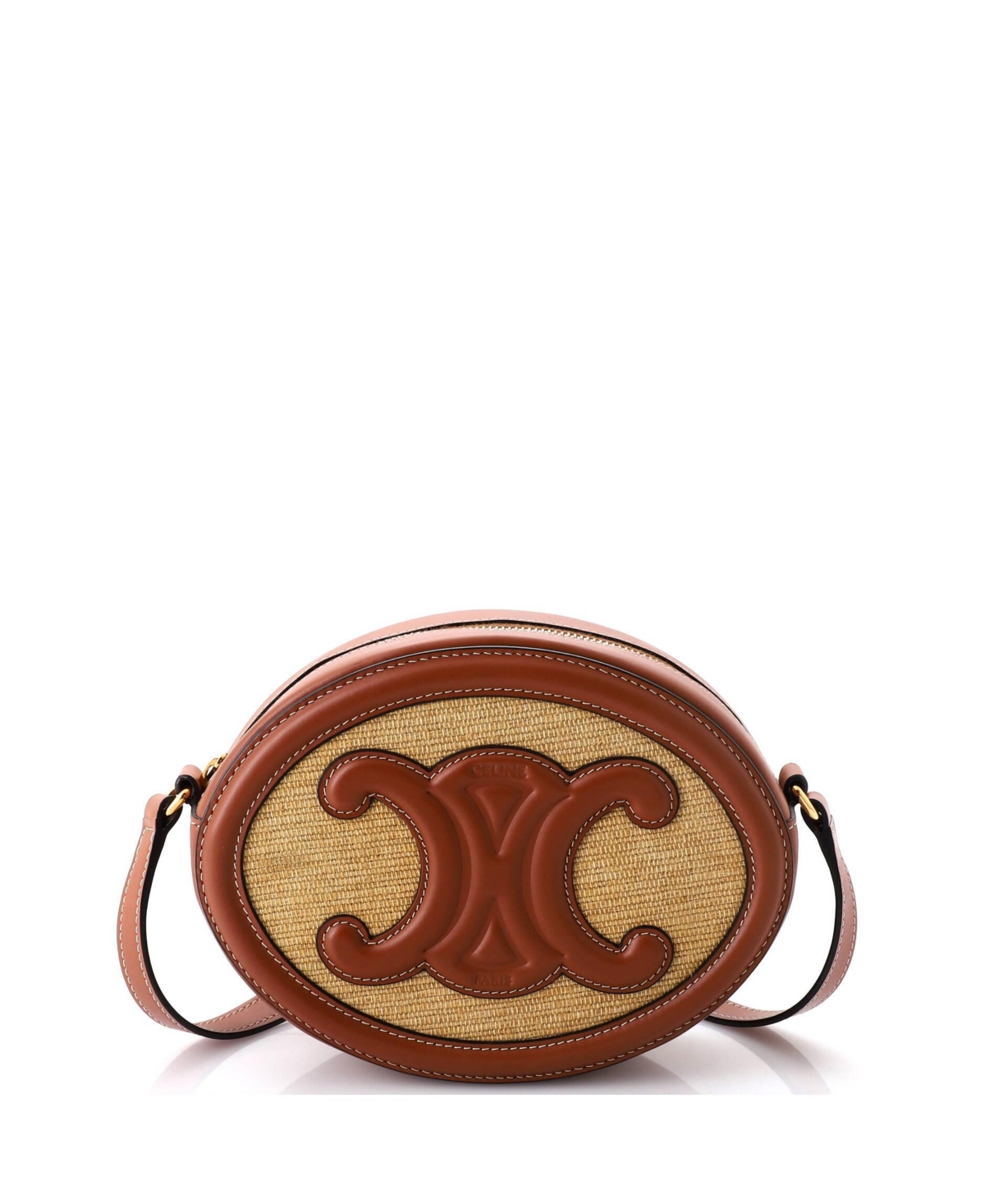 Click here for Pre-Owned Celine Triomphe Oval Crossbody Bag Canva... prices