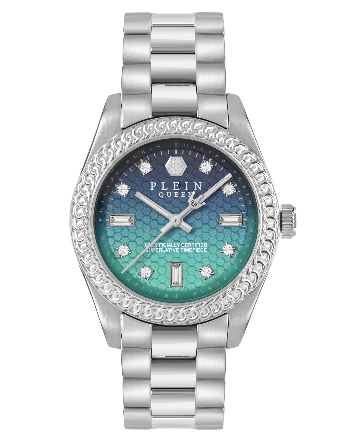 Philipp Plein Womens Queen Silver Stainless Steel Bracelet Watch  36mm - Silver