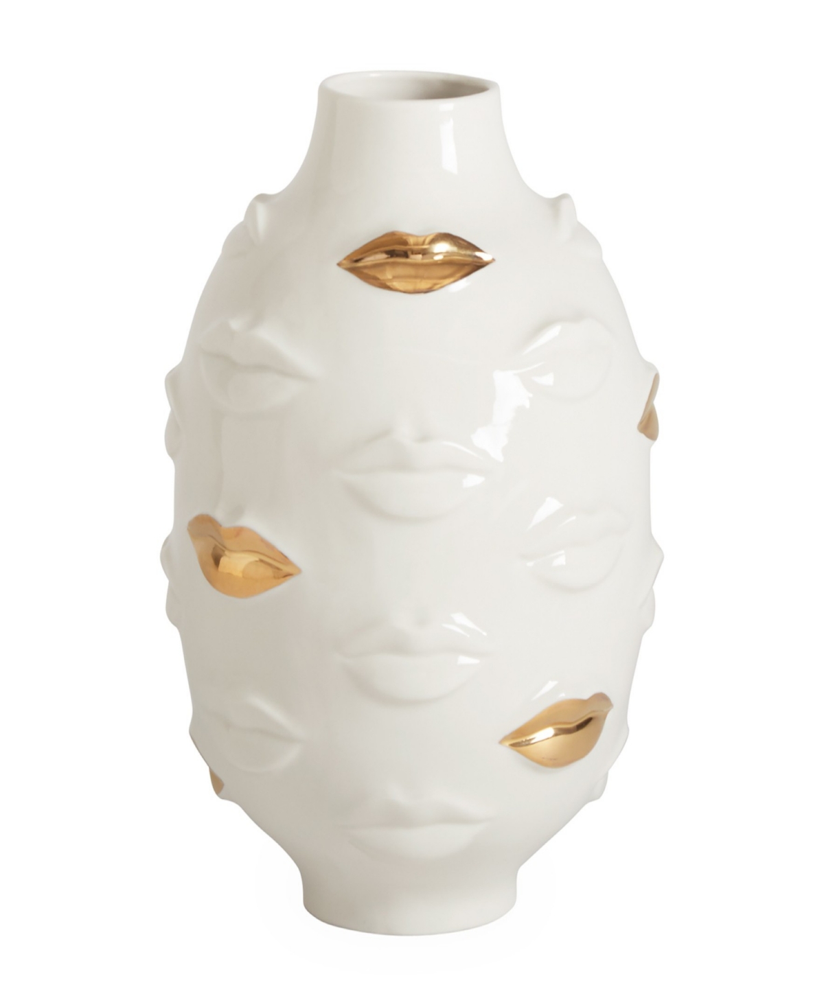 Click here for Jonathan Adler Gala Gilded 35 oz. Round Vase - Whi... prices