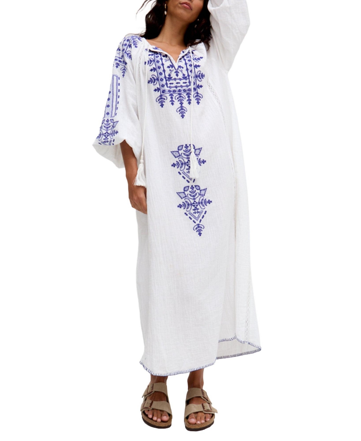 Click here for Raffya Womens Aurelia Kaftan Style Embroidered Max... prices