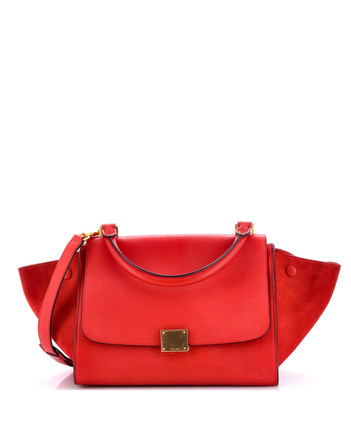 Click here for Pre-Owned Celine Small Trapeze Bag Leather - Red prices